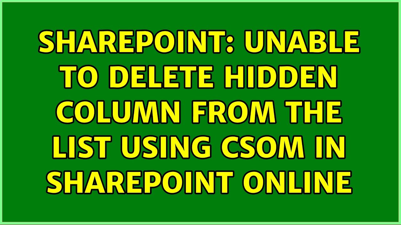 Sharepoint Unable To Delete Column From The List Using CSOM In Sharepoint Unable To Delete Column From The List Using CSOM In