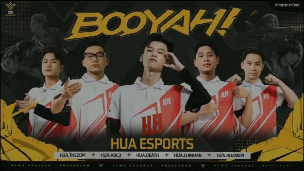 game 3 ( booyah ) , dan dimenangkan oleh tim HUA ESPORTS FFWS SEA PRE SEASON 2025 - YouTube