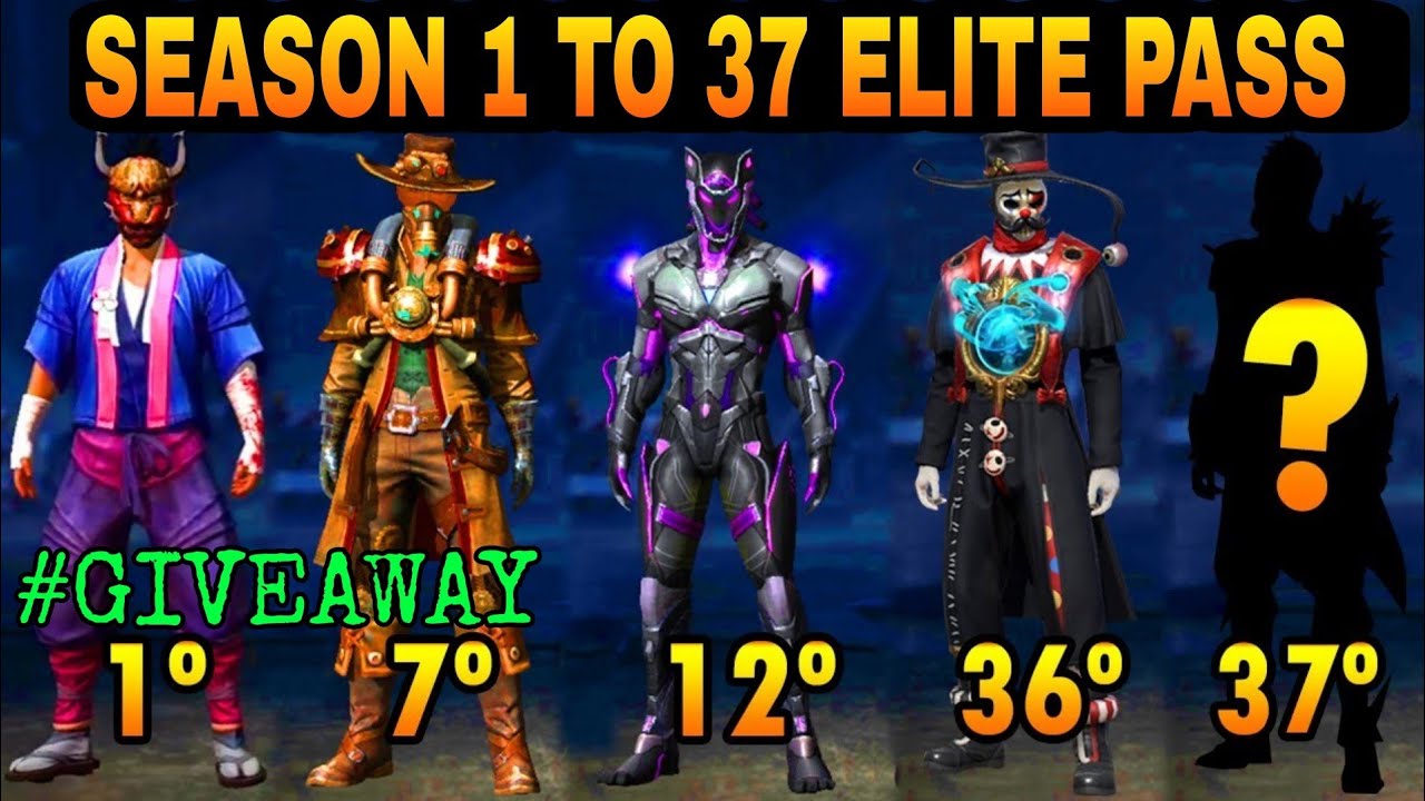 FREE FIRE SEASON 1 TO 37 ELITE PASS BUNDLE - YouTube