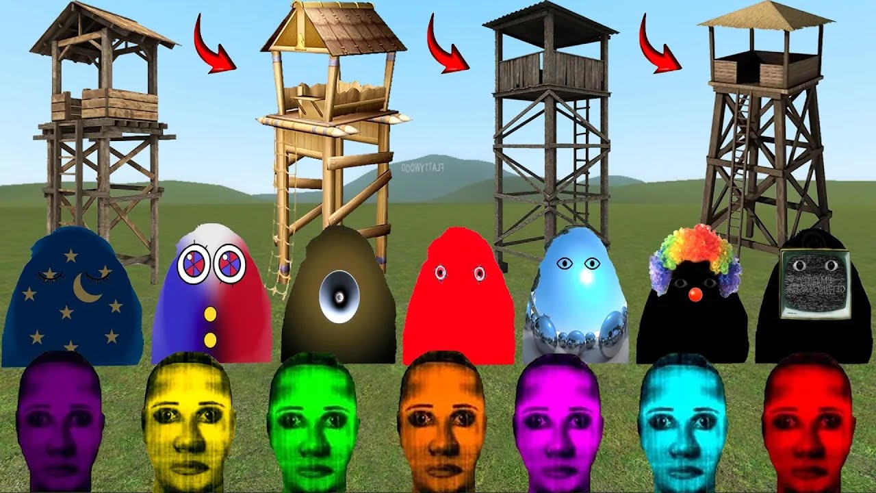 Angry Munci Family And Selene Family Nextbot Vs Towers in Gmod! - YouTube