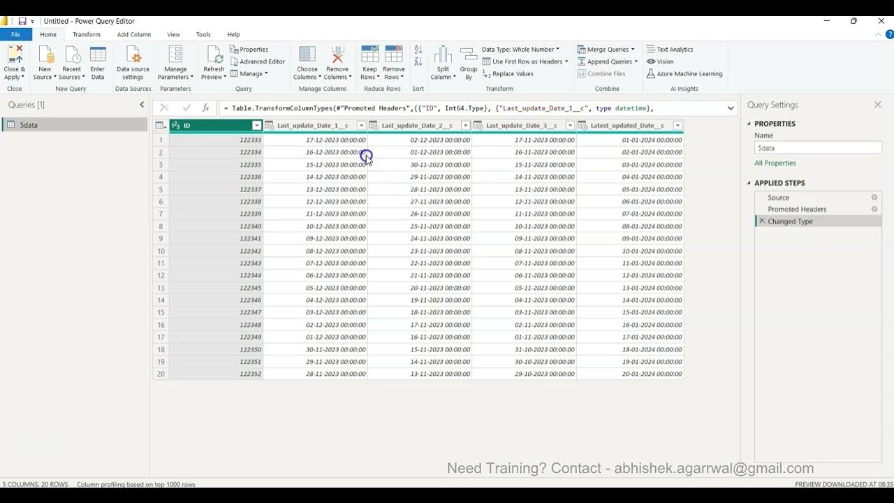 Power BI - Creating New Table to Track Changes in Data on Various Dates ...