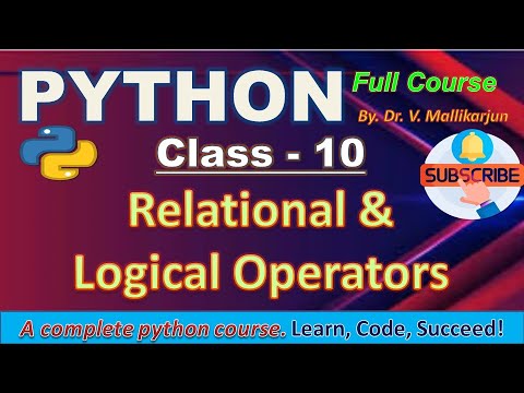 Relational and Logical Operators in Python | Operators in Python | Python for Beginners - YouTube