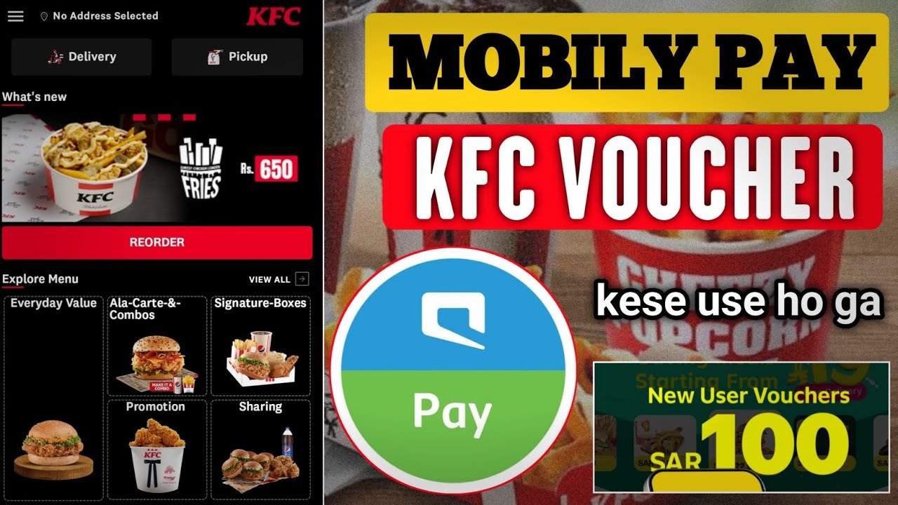 How to use mobily pay KFC voucher | mobily pay KFC voucher - YouTube