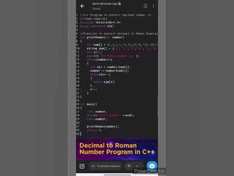 Decimal to Roman Number Program in C++ #shorts #viral #cpp #programming - YouTube