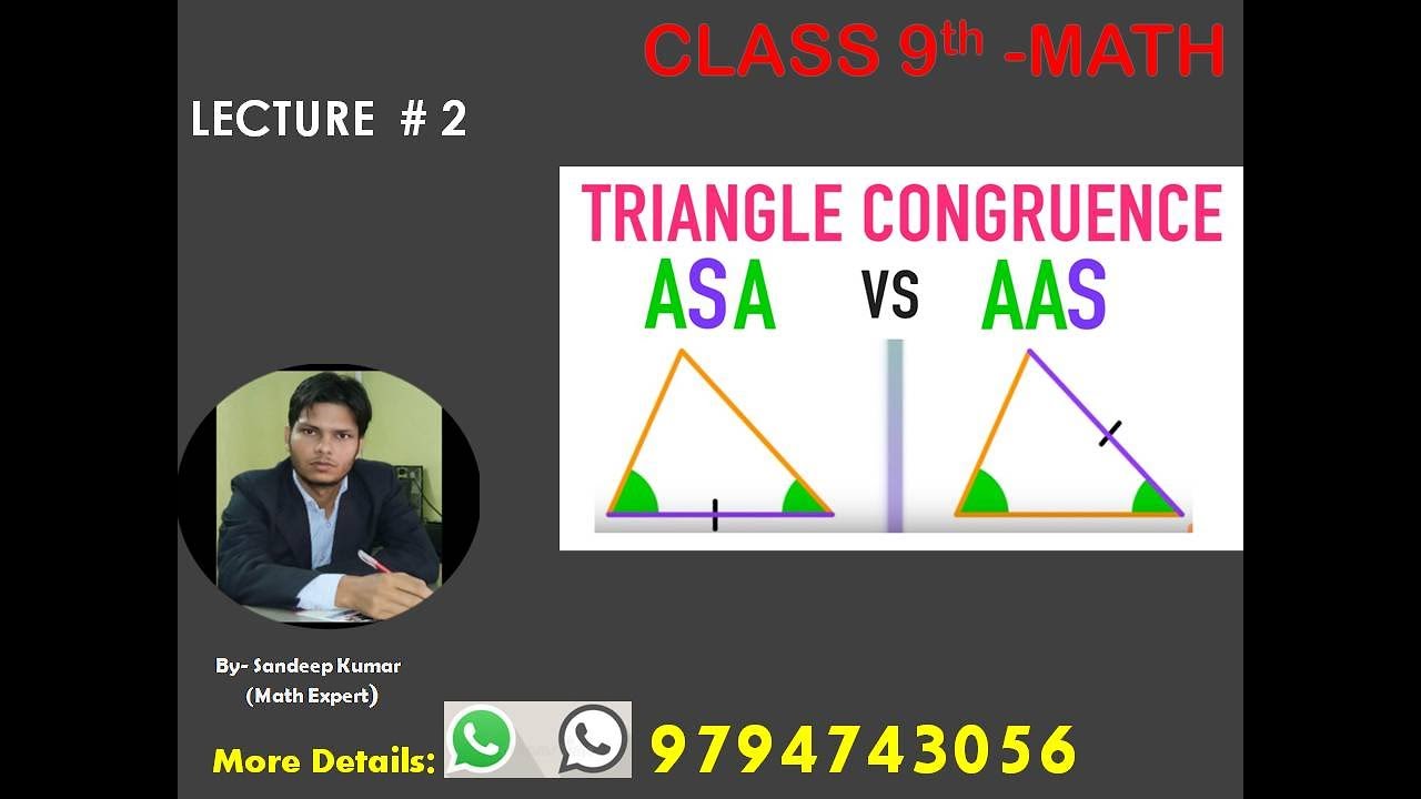 ASA AND AAS CONGRUENCE OF TRIANGLE / CONGRUENCCY CRITERIA/ CLASS 9 ...