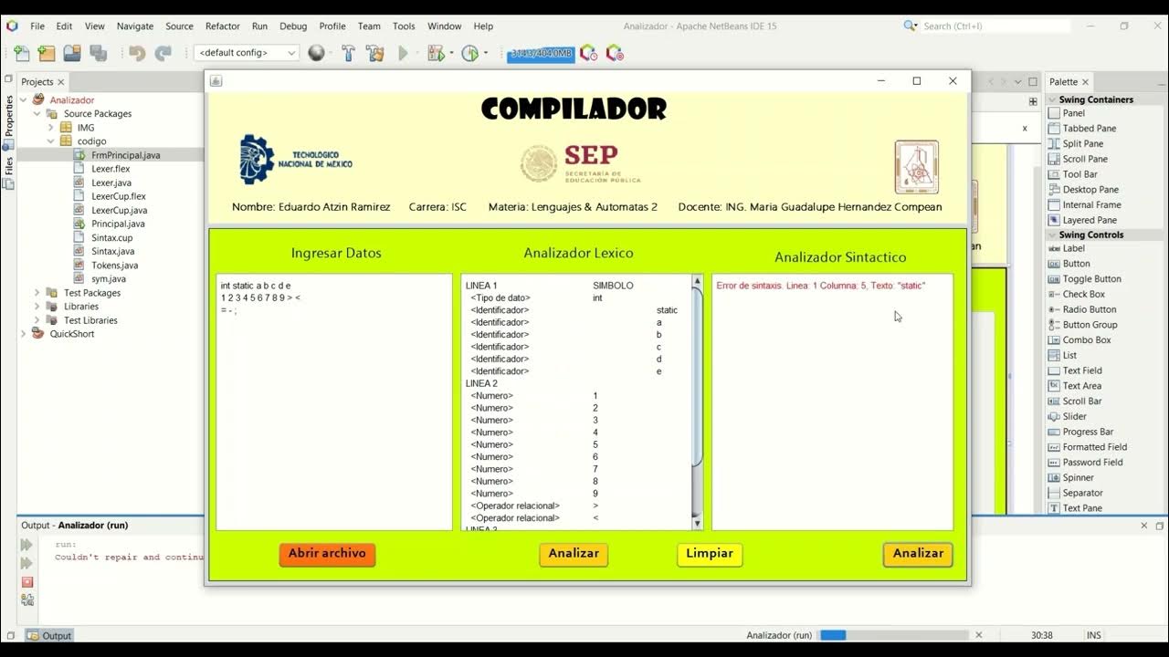 Analizador Léxico Sintáctico con Java - YouTube