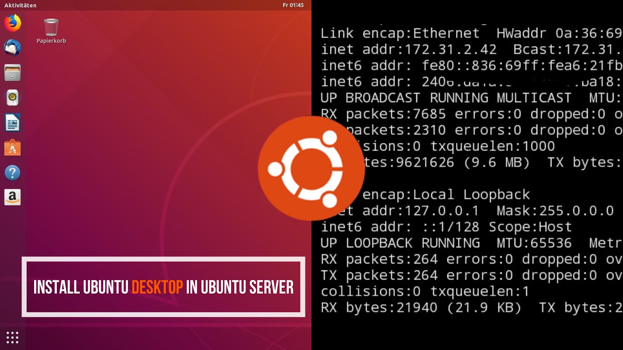 Install Graphic User Interface For Ubuntu Server - نصب رابط گرافیکی برای لینوکس سرور - YouTube