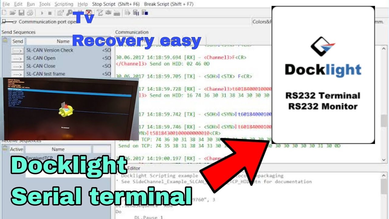 Serial port application for Android tv logo hang - Docklight - YouTube