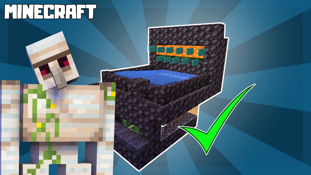 Blackstone Iron Golem Farm! How to Build in 1.17.1 Minecraft Tutorial ...