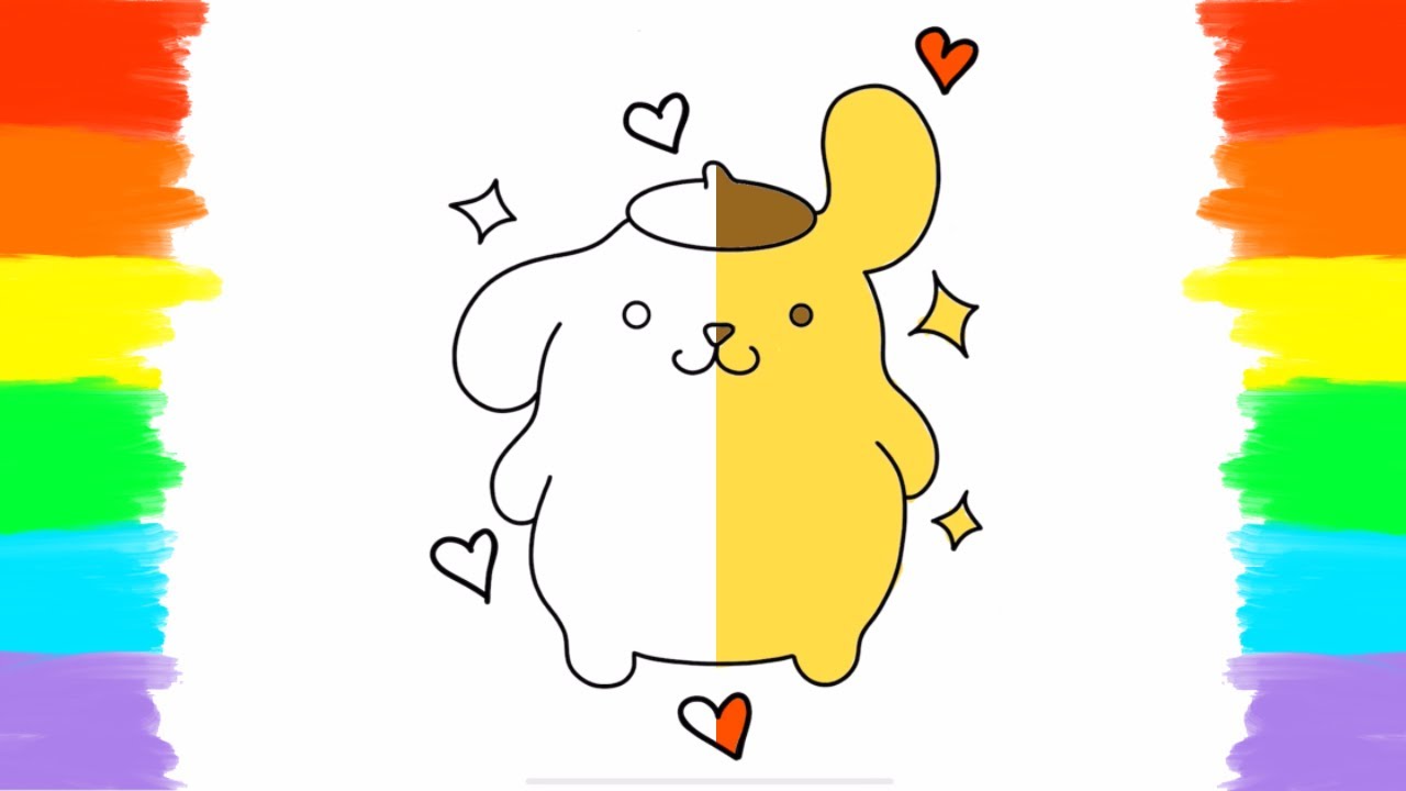 How to Draw and Color Pompompurin丨 Coloring Page 🎨🍮 - YouTube