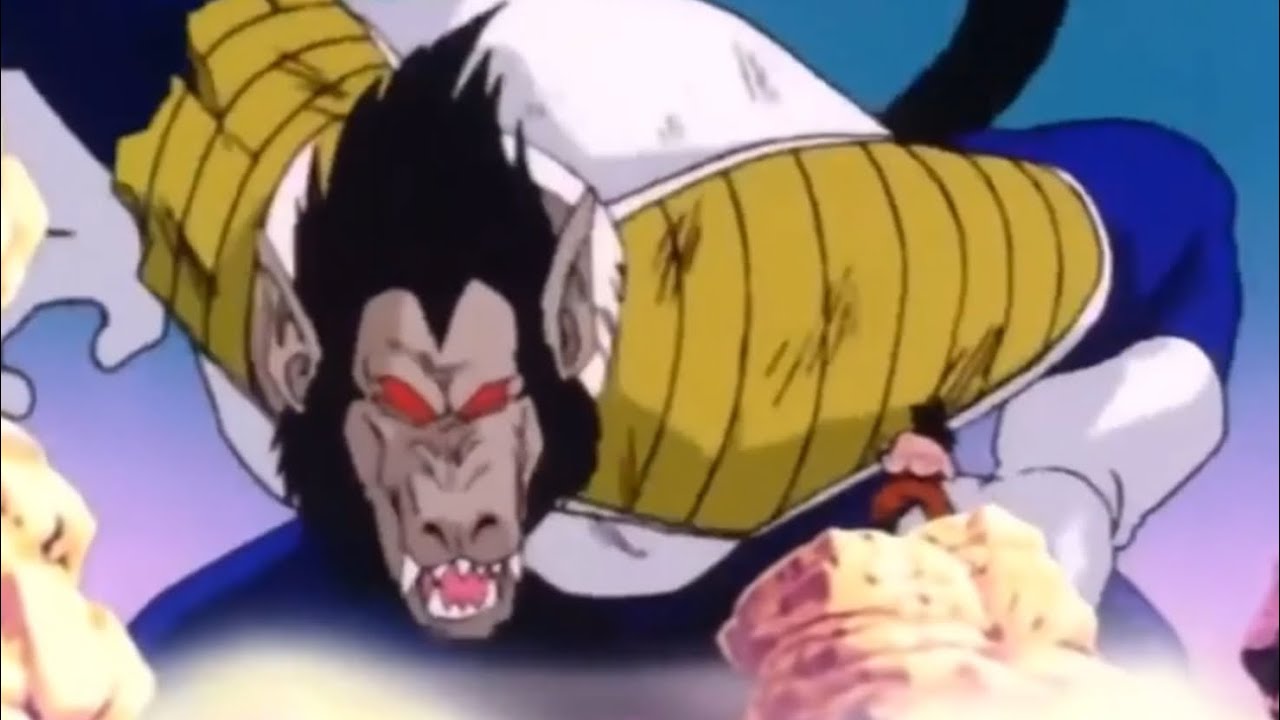 Vegeta transforms into a great ape (English dub) - YouTube