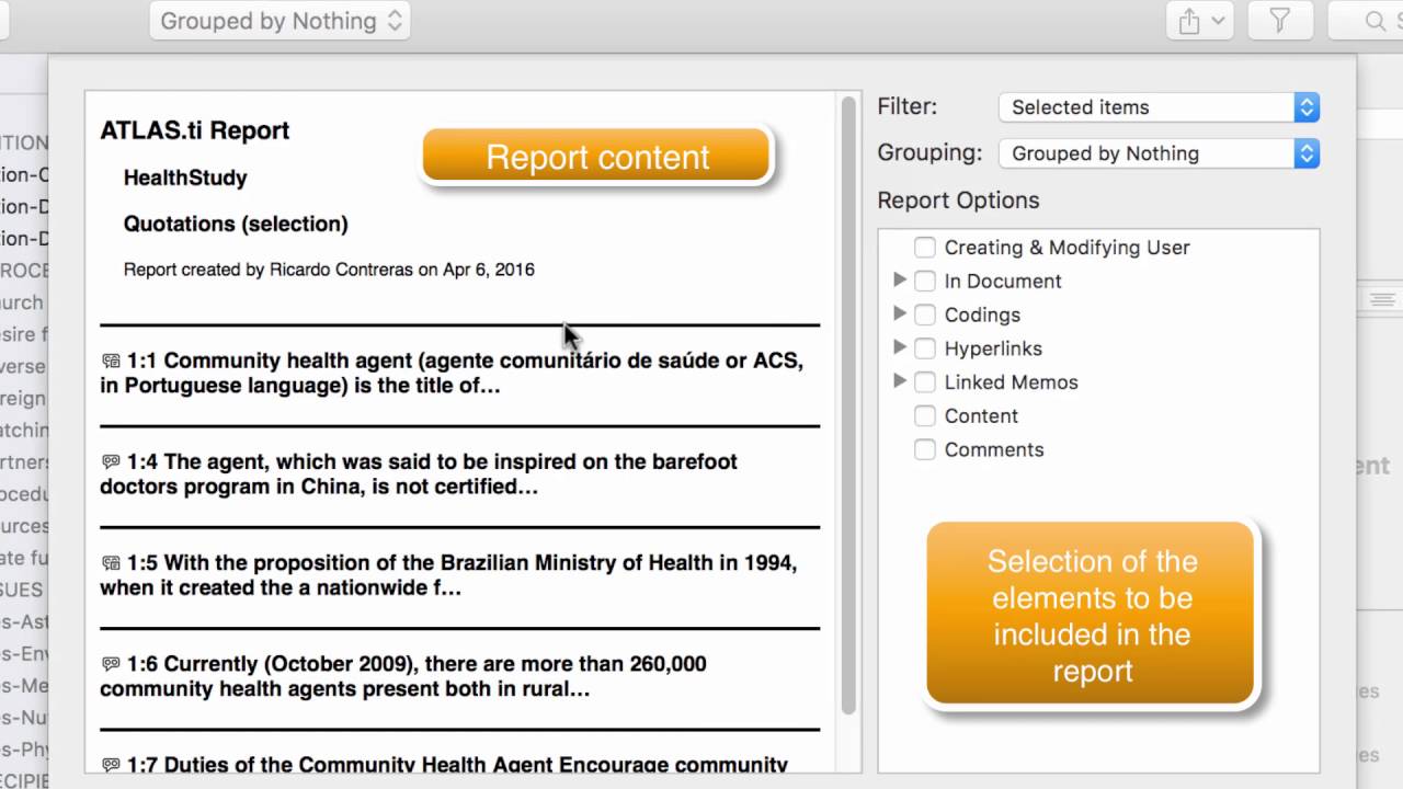 ATLAS ti Mac-Reports in Word - YouTube