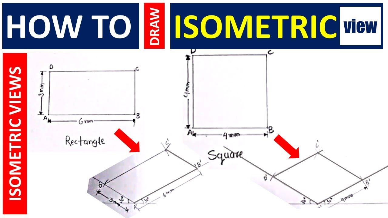 isometric views of 2d figures part-1.how to draw isometric views of ...