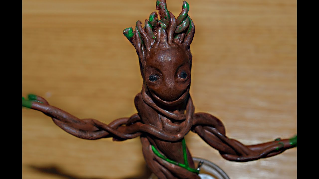 Polymer clay tutorial dancing baby Groot (Guardians of the Galaxy Groot ...