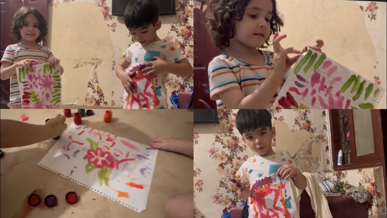 Poori rat light ni | bacho k sath painting | itni garmi k bad barish ...