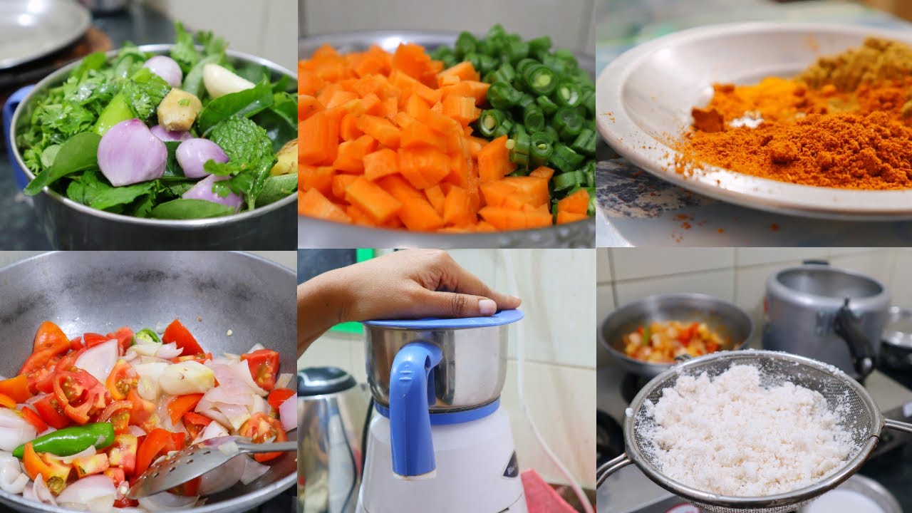 தேங்காய் பால் சாதம் | வெஜ் கிரேவி | ஹெர்பல் தோசை | Cooking Vlog in ...