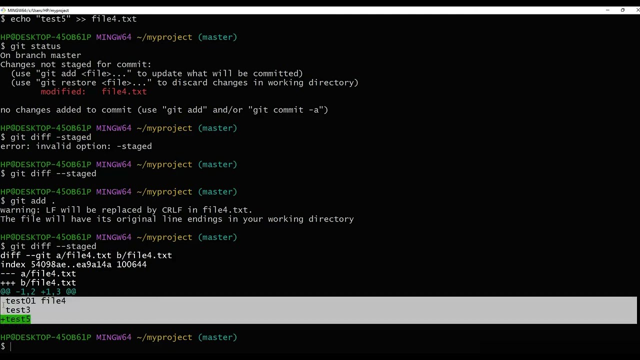 02 GIT changes history, Restore files - YouTube