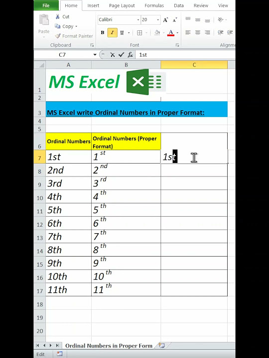Write Proper Ordinal Numbers I Proper Script Function in MS Excel I Excel Tips & Tricks - YouTube