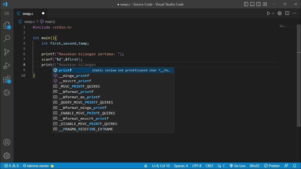 C Program Swap Number Menukar Angka Cprogramming Ccoding Youtube