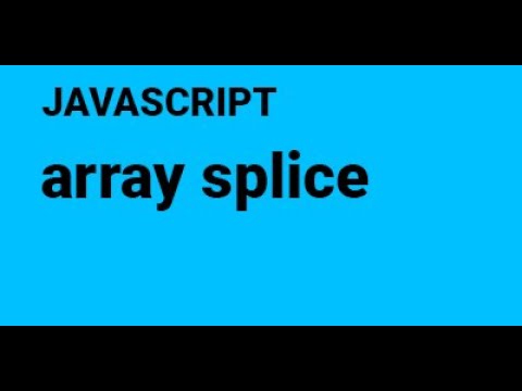 45 array splice - YouTube