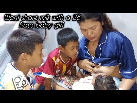 Daily Breastfeeding Milk- Big Brother Want Shares Milk With Baby Sister 🍼👧🏻❤️👶🏻- Episode 174
