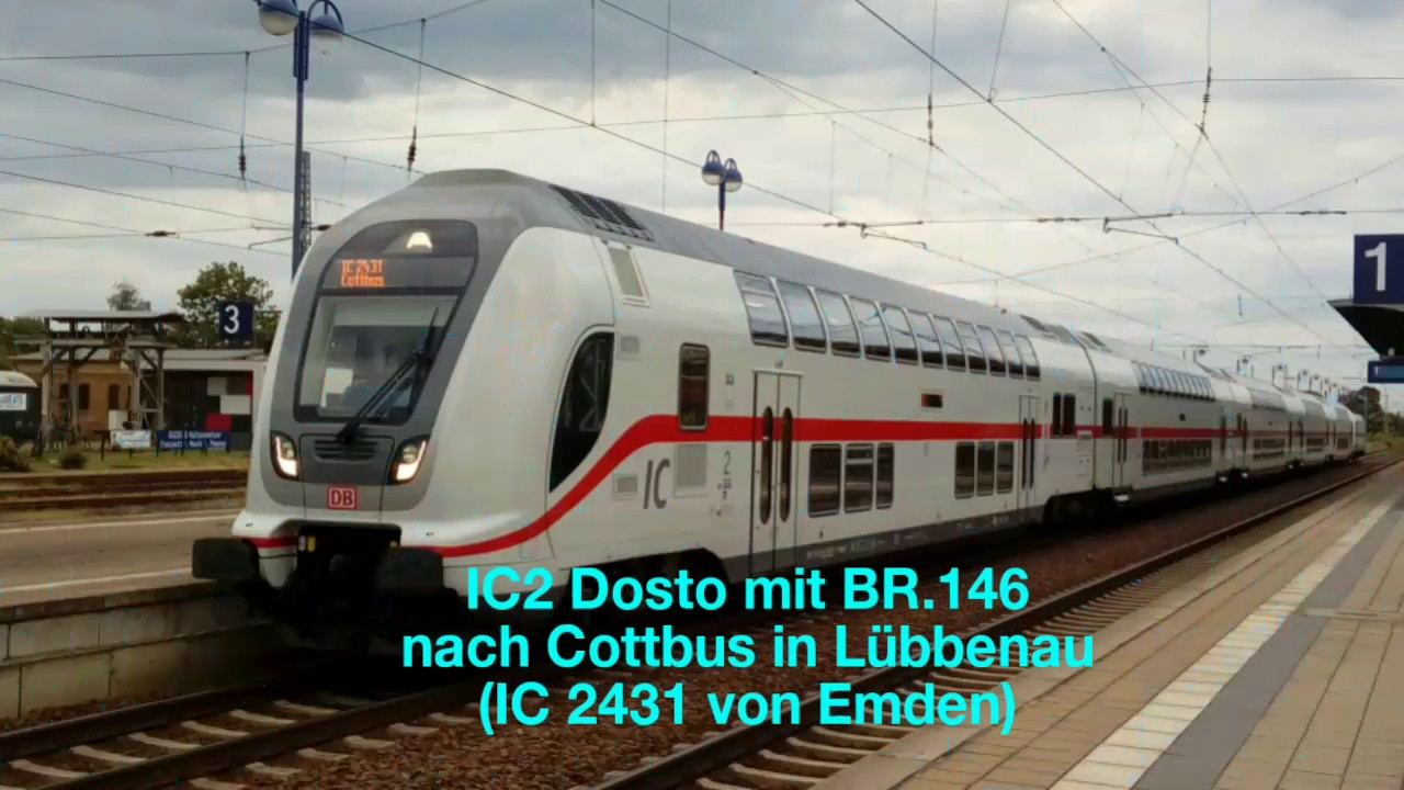 IC2 Dosto mit BR.146 nach Cottbus in Lübbenau (IC 2431 von Emden) [720p ...
