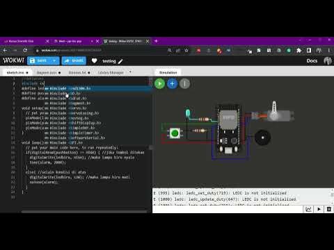 Project 3 Kontrol LED, Buzzer, dan Motor Servo dengan Push Button (Wokwi - ESP32) - YouTube