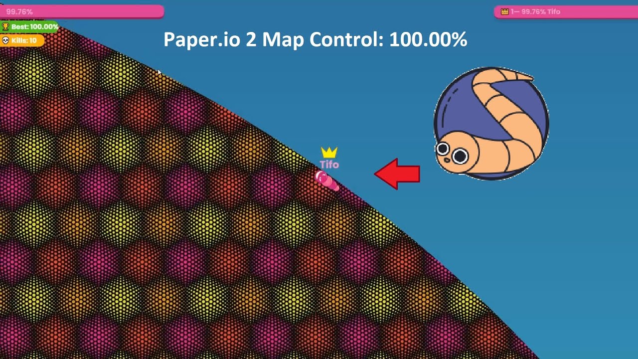 Paper.io 2 World Record Map Control: 100.00% Slither - YouTube