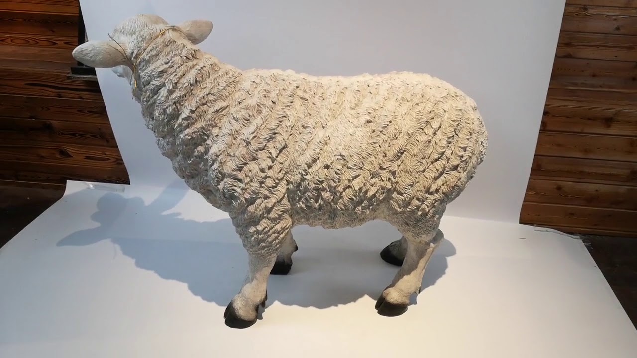 Lifesize Polyresin Sheep Statue Garden Animal Figurines Outdoor Sheep ...