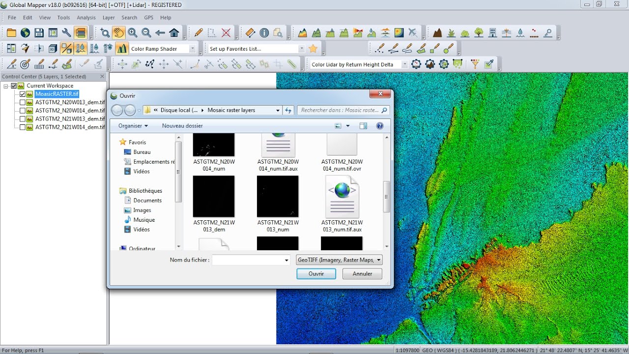 Mosaic Raster Layers in Global Mapper 18 - YouTube