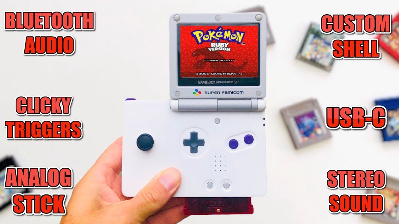 ULTIMATE Gameboy Advance SP 2023 - Analog Stick USB-C Bluetooth Audio ...