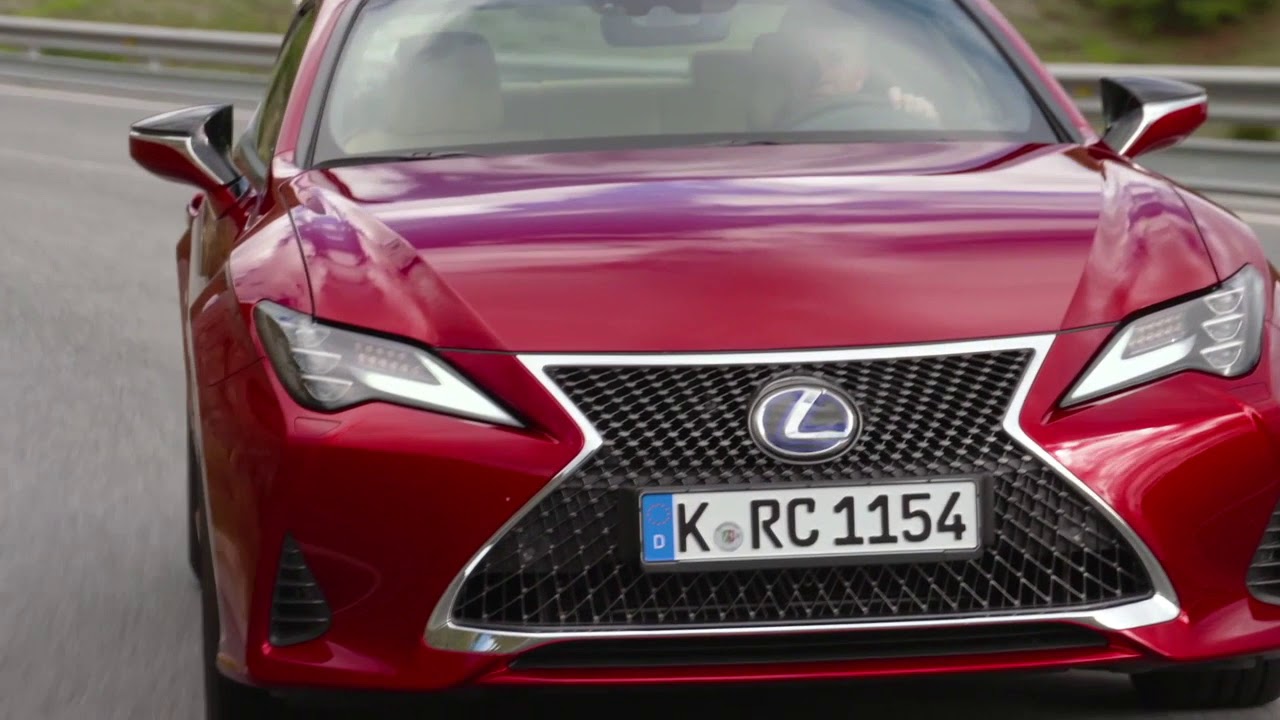 The new Lexus RC 300h LUXURY in Radiant Red Driving Video - YouTube