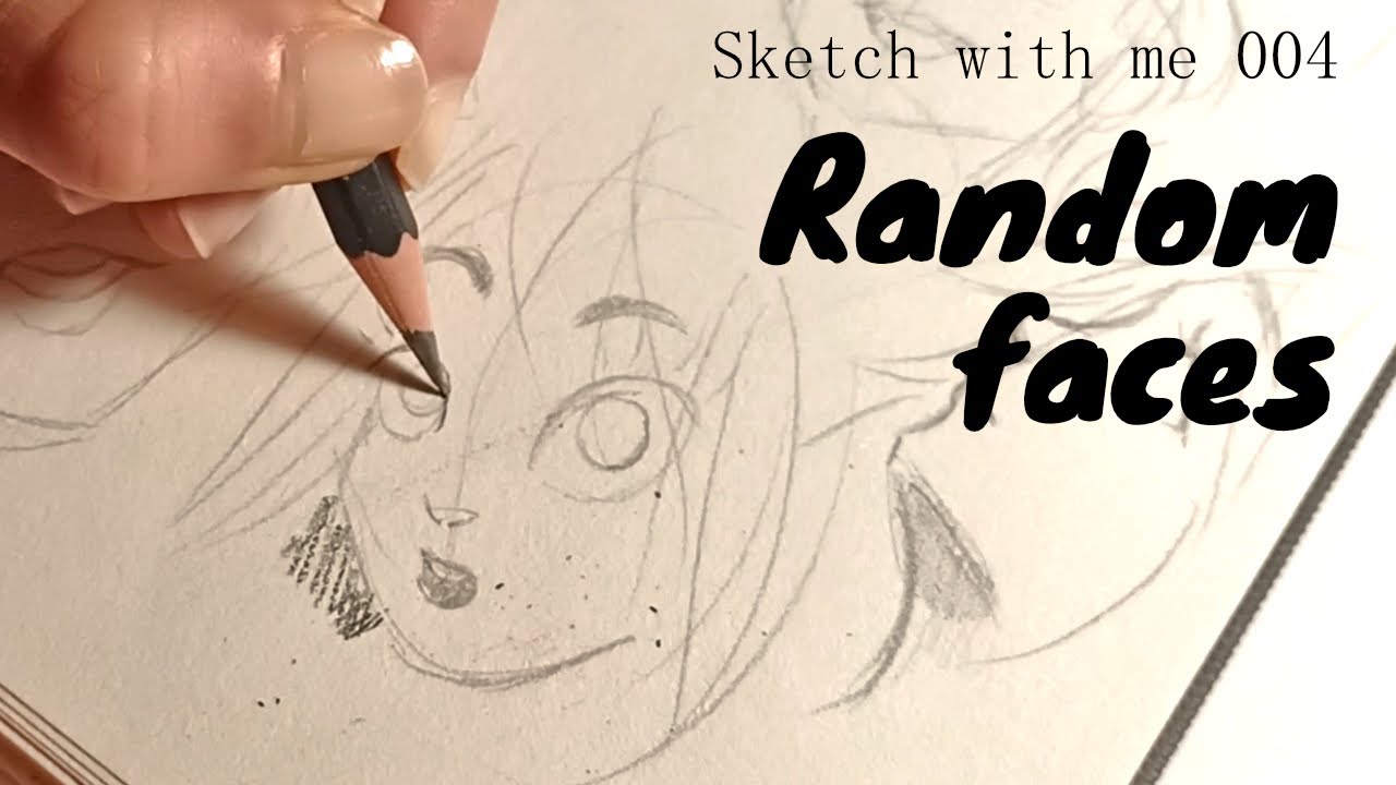 Sketch with me 004| Random faces calm drawing - YouTube