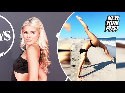 Olivia Dunne takes to the sand for ‘beachnastics’ in a bikini