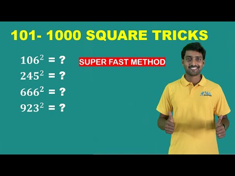 101 - 1000 Squares Tricks | Super Fast Method | Useful for All ...