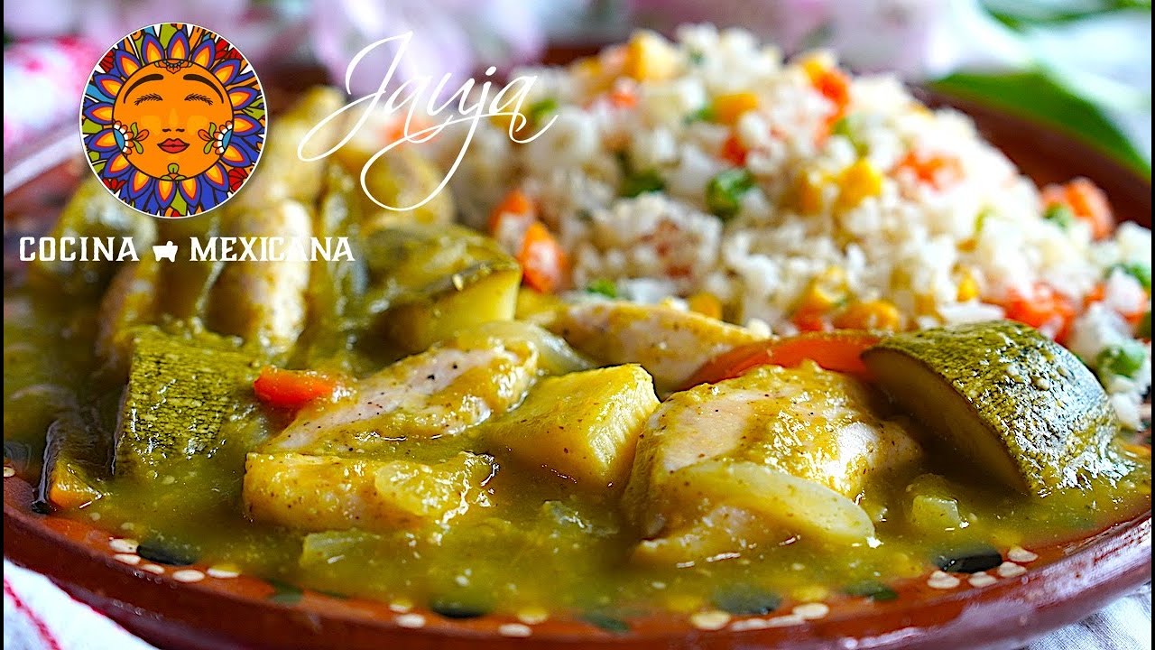 Pollo en Salsa Verde Con Arroz De Coliflor - YouTube