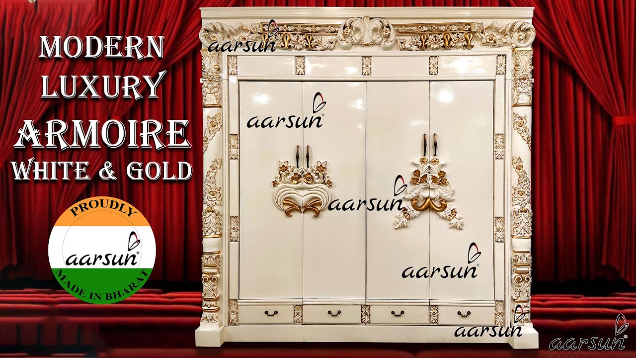 #235 Modern LUXURY Wood Furniture Carved Armoire Cabinet Wardrobe ...