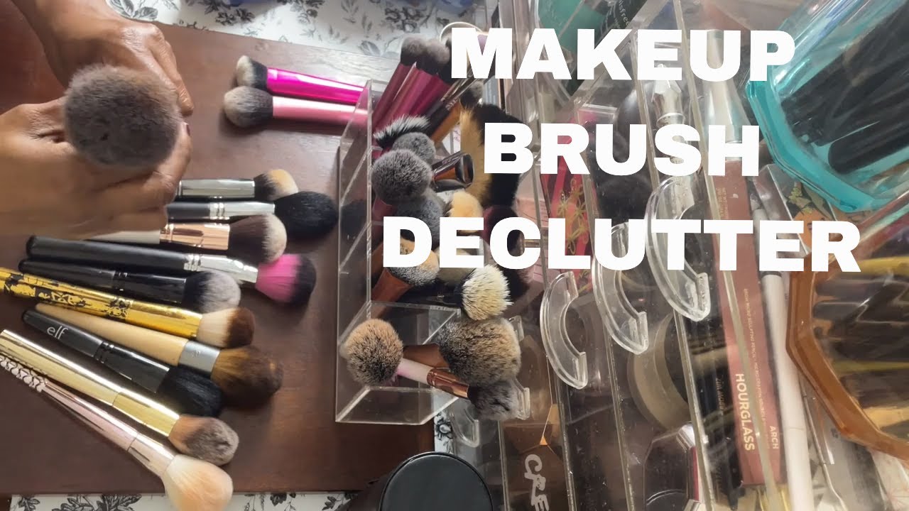 MAKEUP BRUSH DECLUTTER | #KaysWays - YouTube