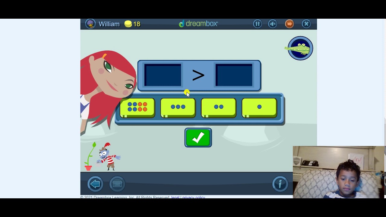First grade math on Dreambox learning-with William - YouTube