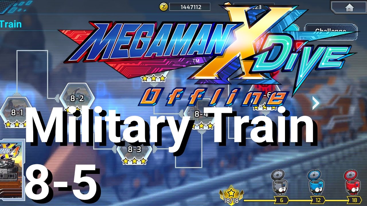 MegaMan X Dive Offline Military Train 8-5(All Hidden Elements locations ...