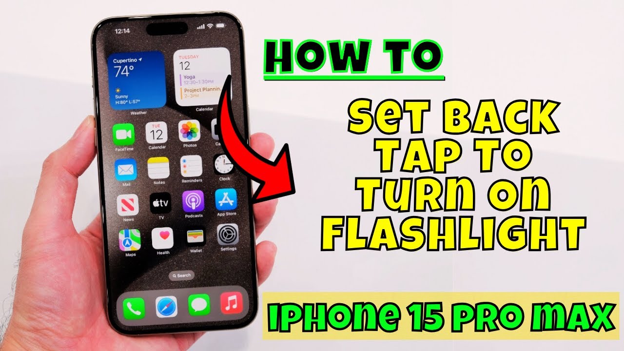 How to Set Back Tap To Turn On Flashlight iPhone 15 Pro Max - YouTube