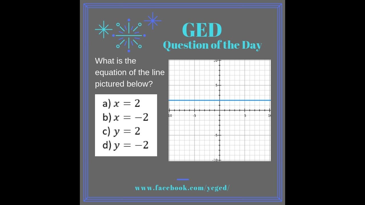 GED QOD: Equations of Lines from Graphs 3 - YouTube