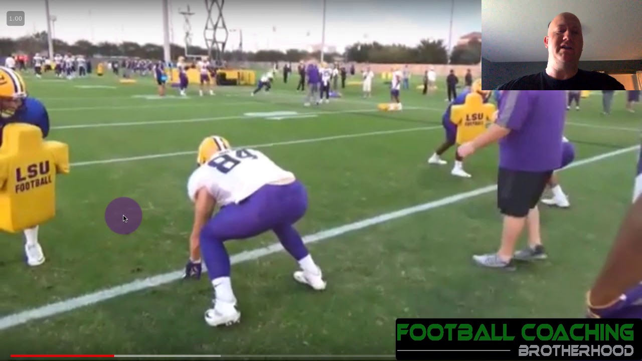 Coach Hahnstadt Reacts to LSU Tight End Zone Blocking Drills - YouTube
