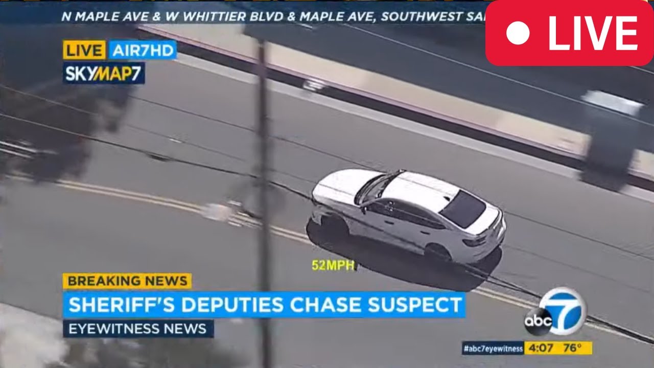 Live Police Chase Now In LA - YouTube