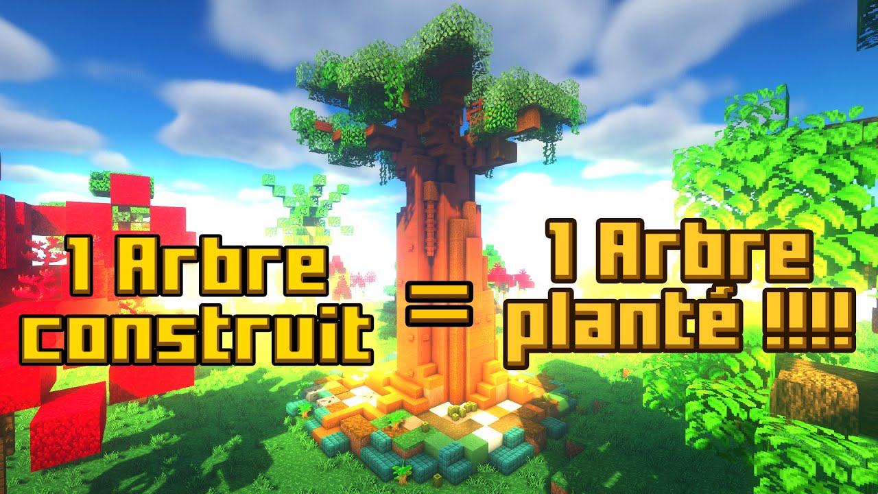 🌳 Minecraft mais quand je build un arbre sur ce serveur, un arbre IRL ...