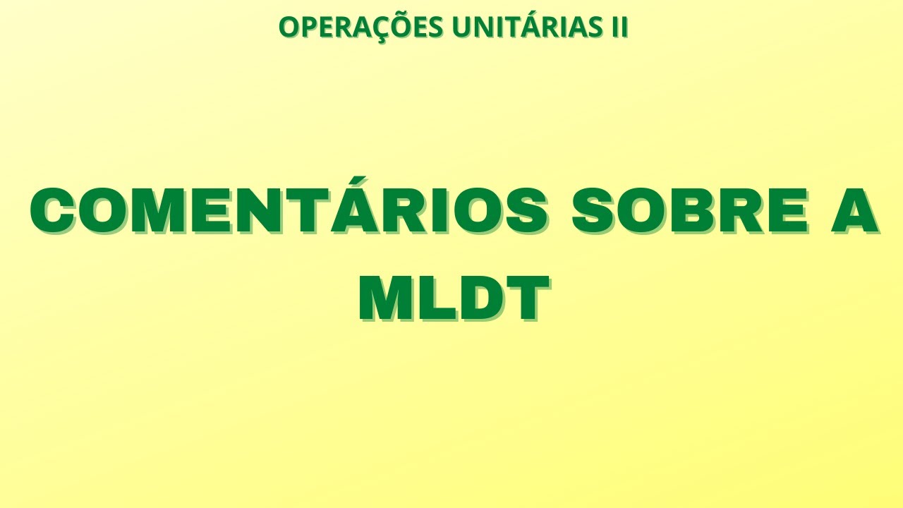 Comentários sobre a MLDT - YouTube