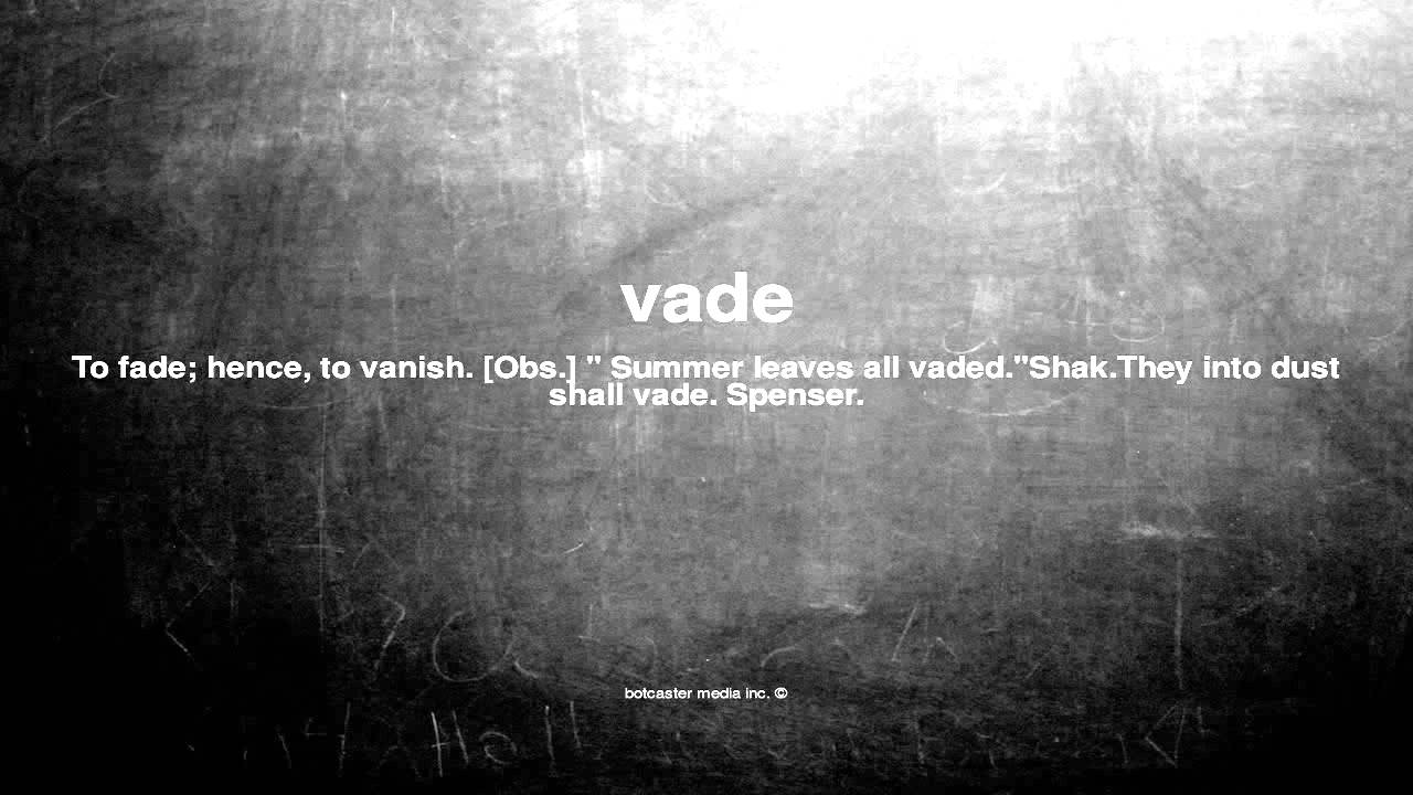 What Does Vade Mean YouTube what-does-vade-mean-youtube