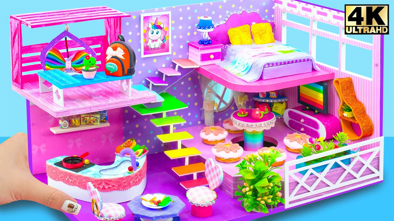 Make Purple Miniature House in the Simplest Style for a Family | Diy ...