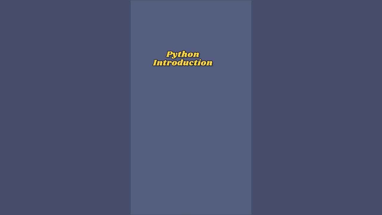 Introduction to Python | Basics of Python - YouTube