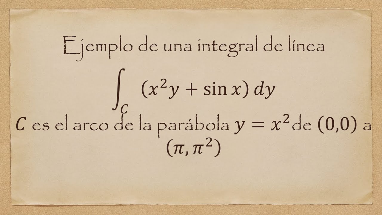 Integral de línea, Ejemplo 2 - YouTube